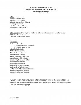 Concentrations & Customizations | Southwestern Law School